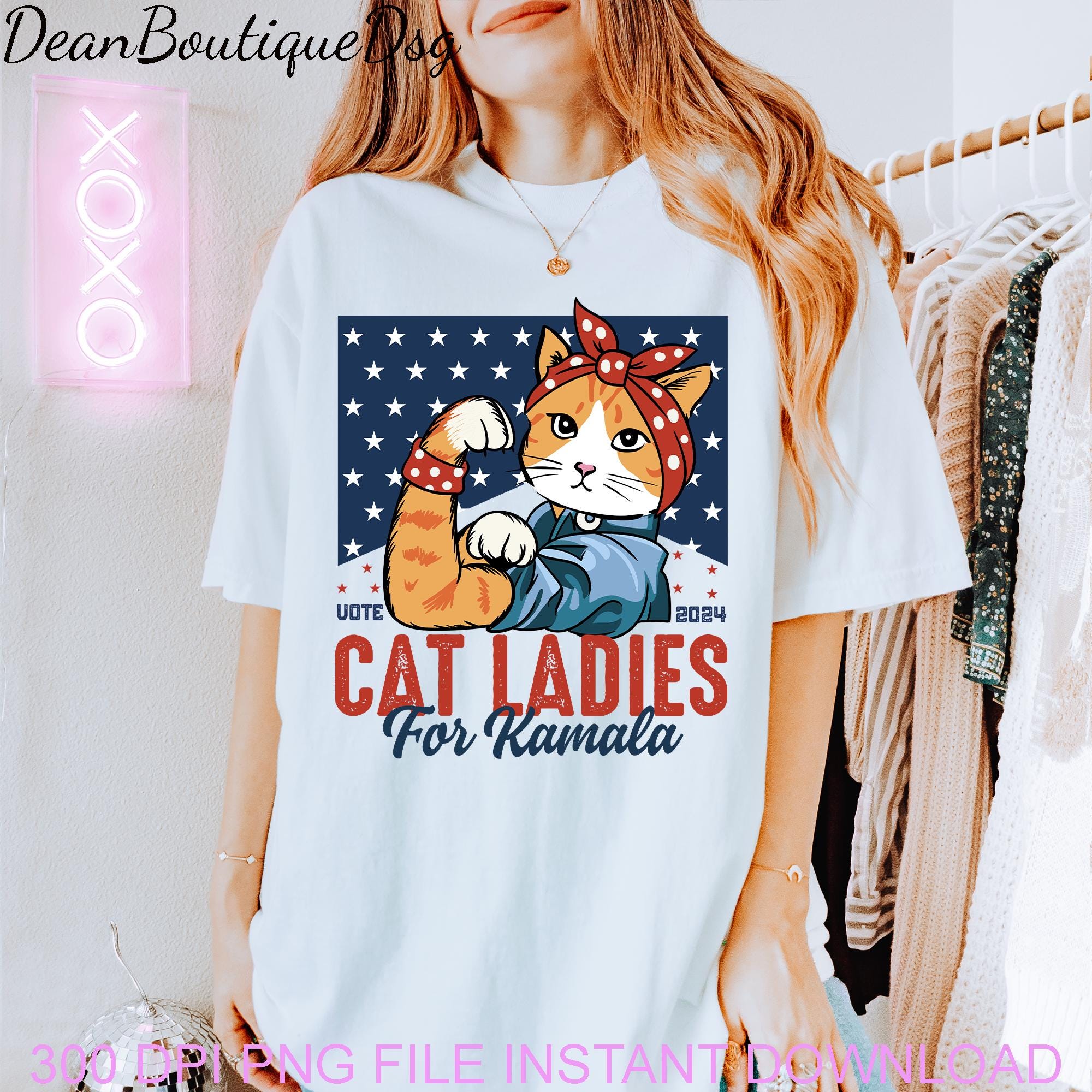 Vote 2024 Cat Ladies for Kamala Png, Childless Cat Lady Png, Madam ...