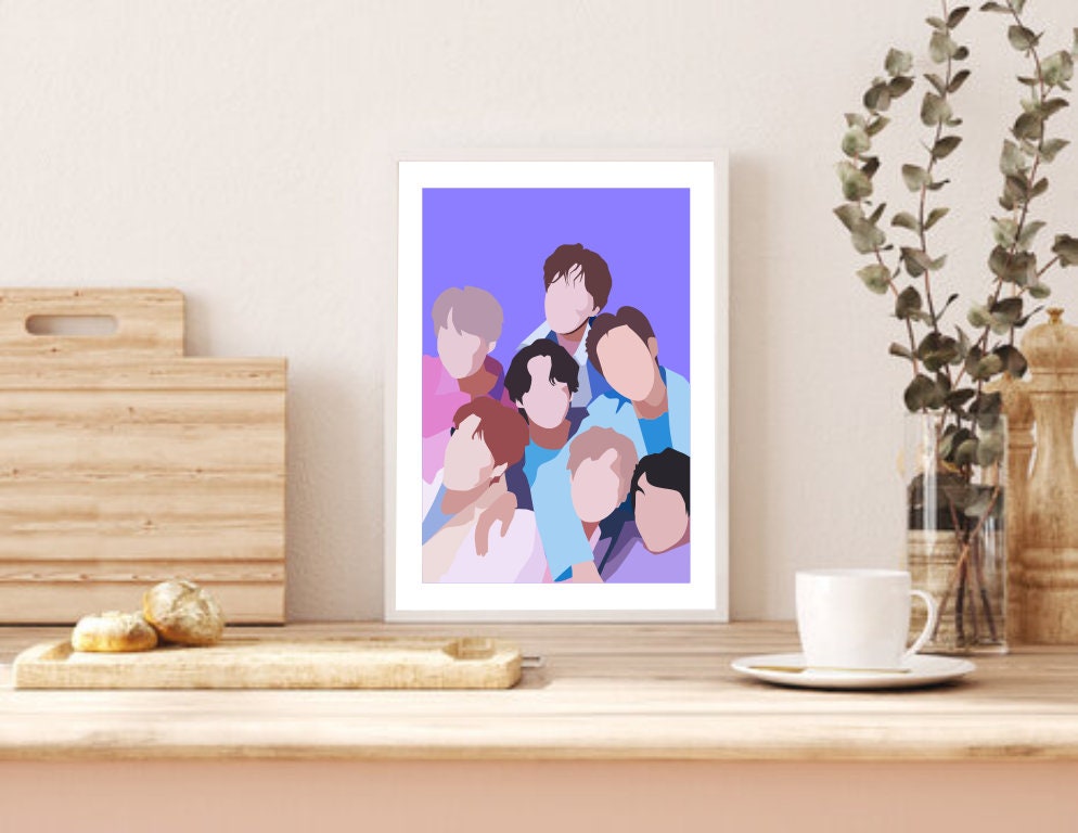 BTS Poster Kpop Wall Art Digital Download Home Decor Print at Home Svg ...