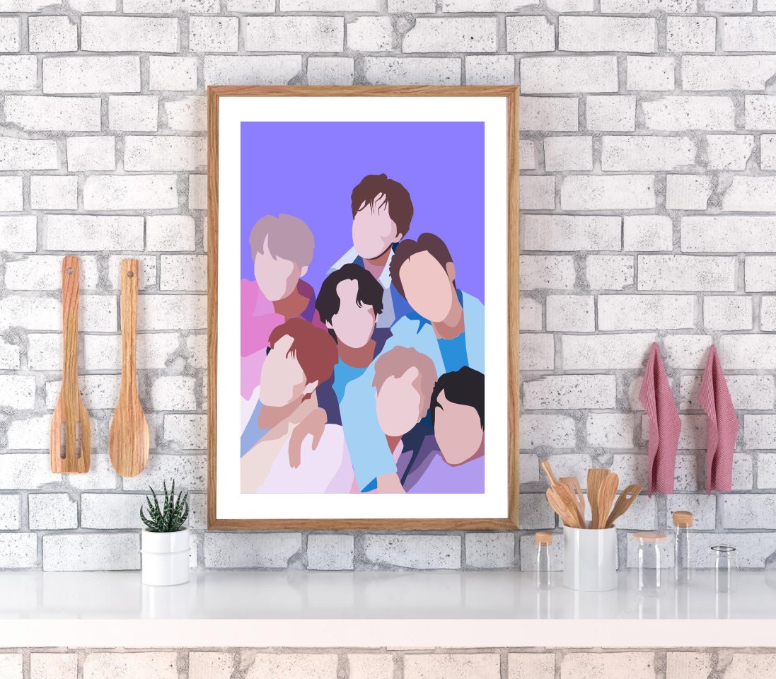 BTS Poster Kpop Wall Art Digital Download Home Decor Print at Home Svg ...