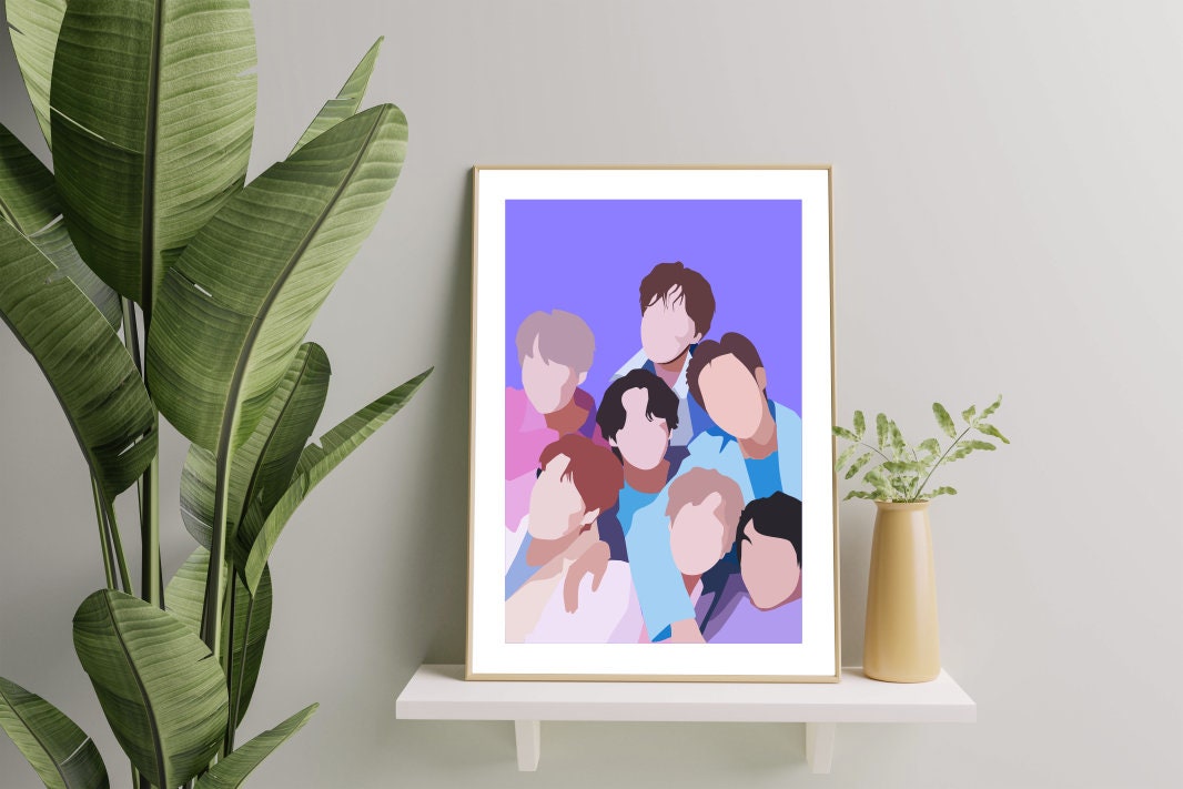 BTS Poster Kpop Wall Art Digital Download Home Decor Print at Home Svg ...