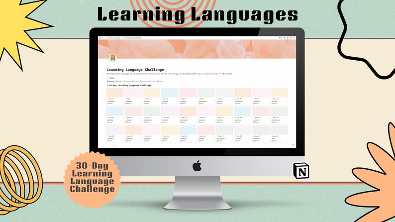 Learning Language Notion Template | Notion Learning Template | Notion ...