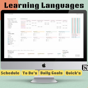 Learning Language Notion Template | Notion Learning Template | Notion ...