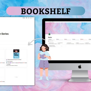 Bookshelf Notion Template | Notion Reading Journal Template | Book ...