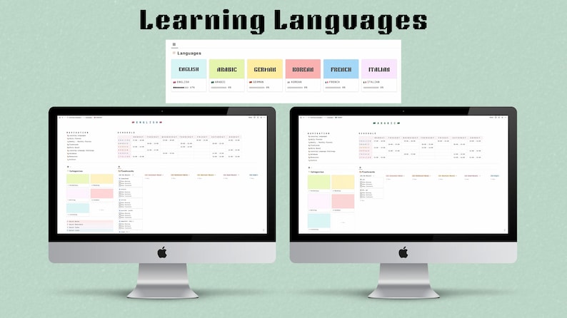 Learning Language Notion Template | Notion Learning Template | Notion ...
