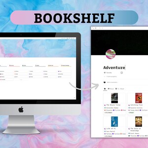 Bookshelf Notion Template | Notion Reading Journal Template | Book ...