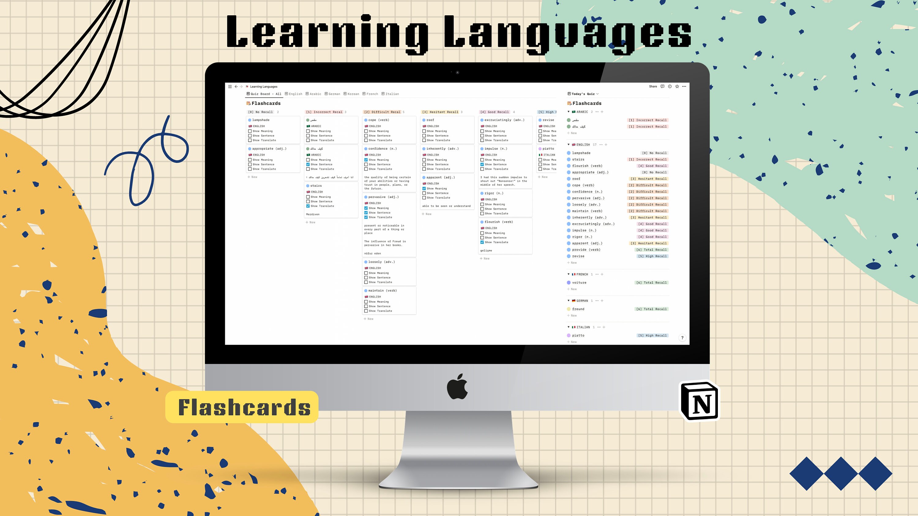 Learning Language Notion Template | Notion Learning Template | Notion ...