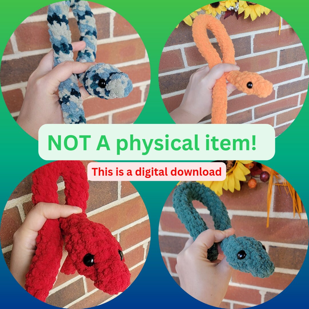 Crochet NO SEW Snake Pattern, Crochet Pattern, Snake Pattern, No Sew ...