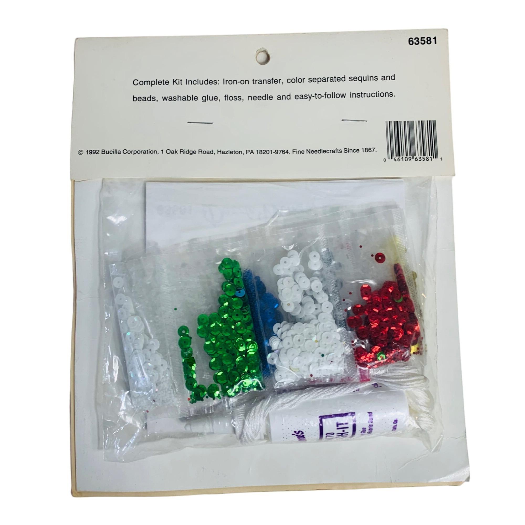 90s Dazzle Works by Bucilla Holiday Fashion Sequins Kit DIY Crafting Christmas Snowman Sweater ...