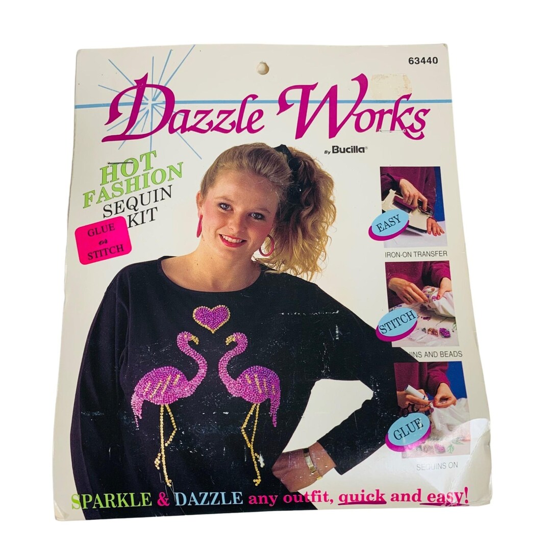 Vintage Dazzle Works by Bucilla DIY Craft Hot Fashion Sequin Kit ...