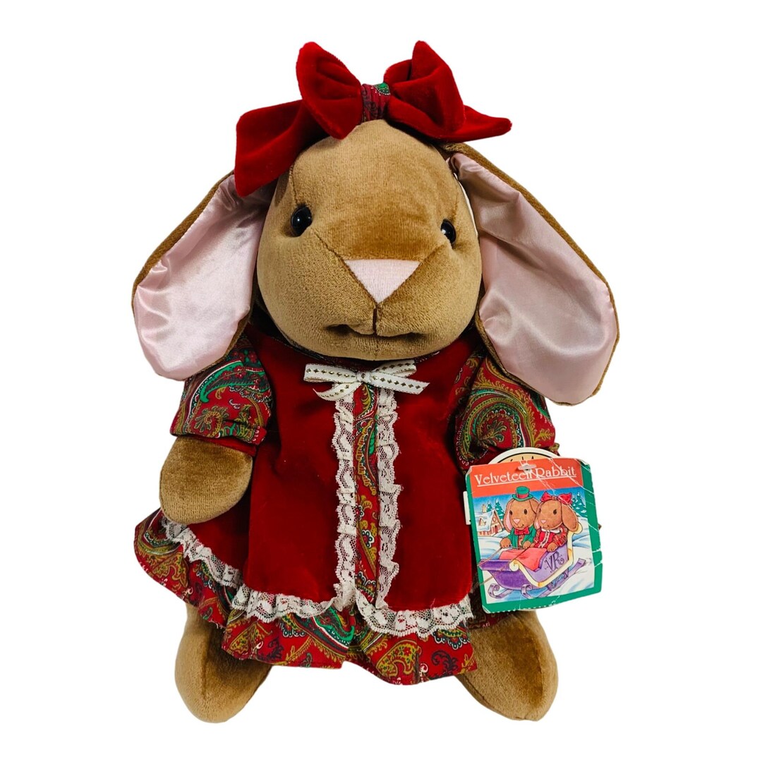 Christmas 1985 Velveteen Rabbit Plush 12 Inch VTG Holiday Stuffed ...