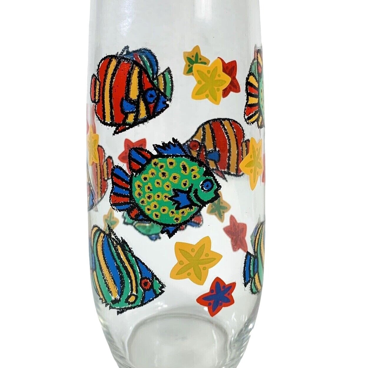 Libbey Summer Tropical Fish Glasses Set of 4 Colorful 16oz Tumbler ...