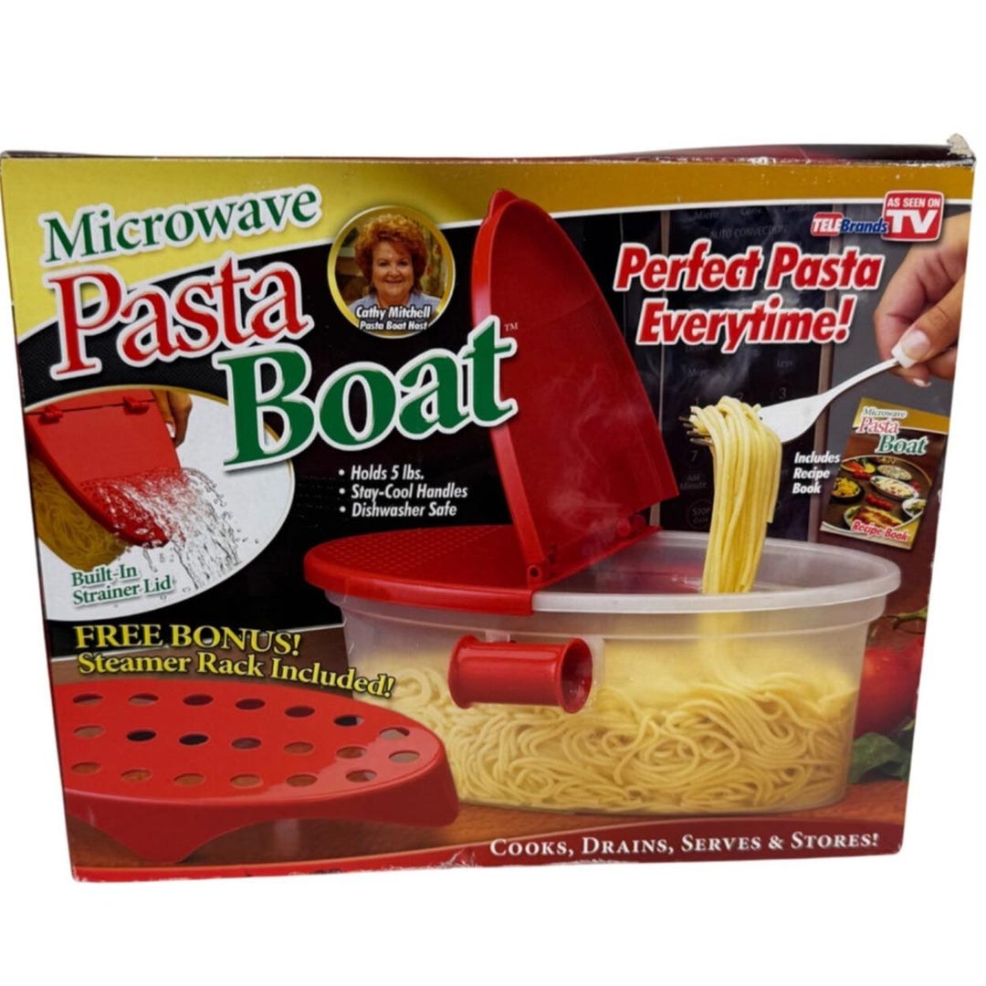 Microwave Pasta Boat With Steamer Rack: Easy Cooking for One - Etsy