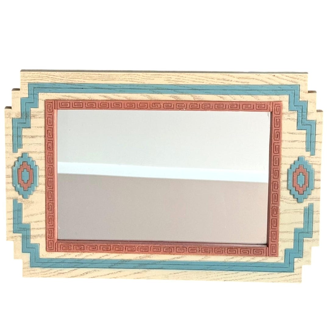 Vintage Burwood Southwestern Mirror: Aztec Geometric Design, 1980s Wall ...