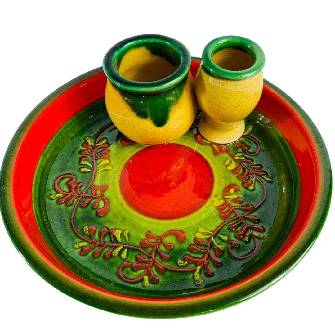 Vintage Olive Dish Stone Pit Pot Tooth Pick Pot 6 Tapas Dish Tableware ...