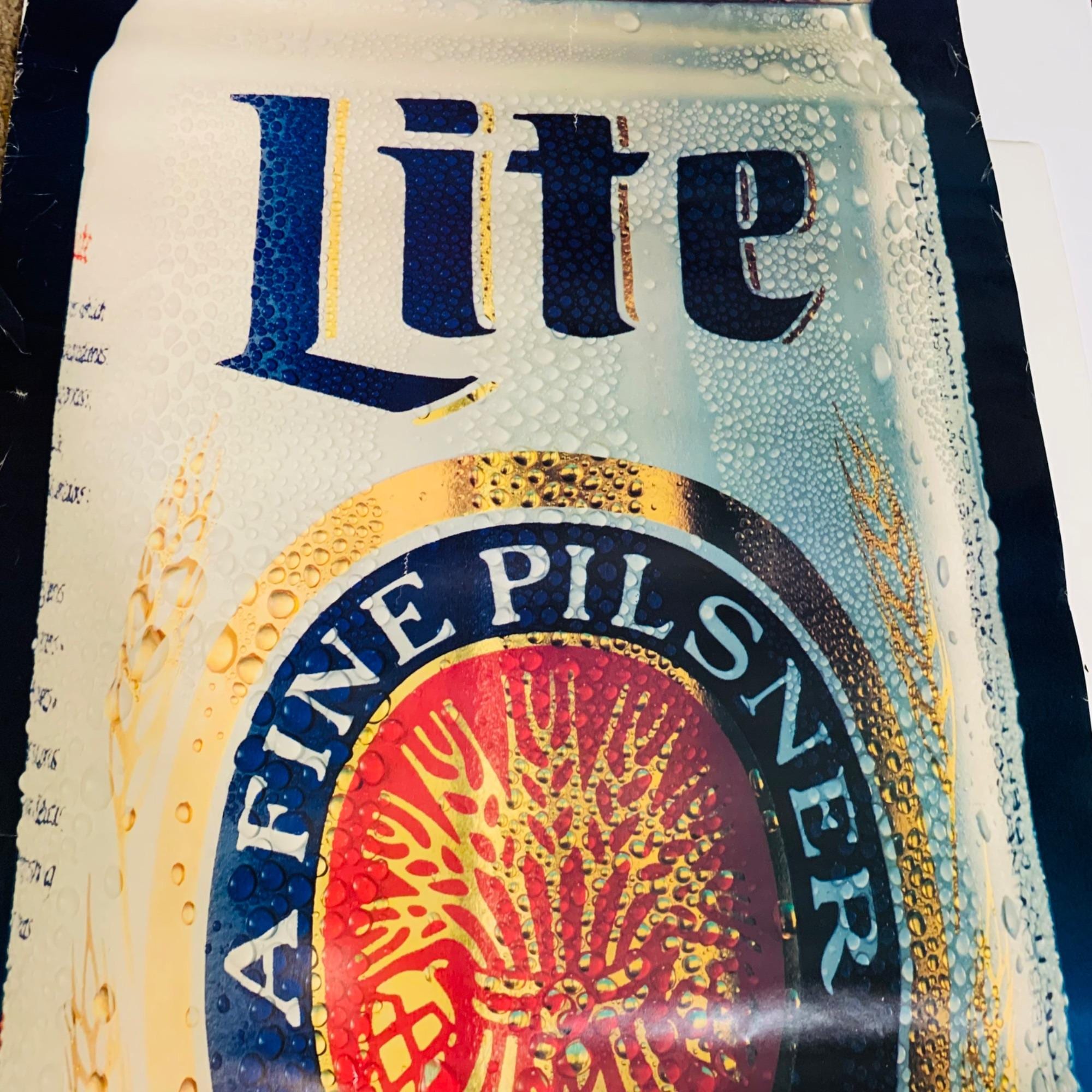 Vintage 1982 Miller Lite Beer Poster Advertisement Nostalgic Bar Decor ...