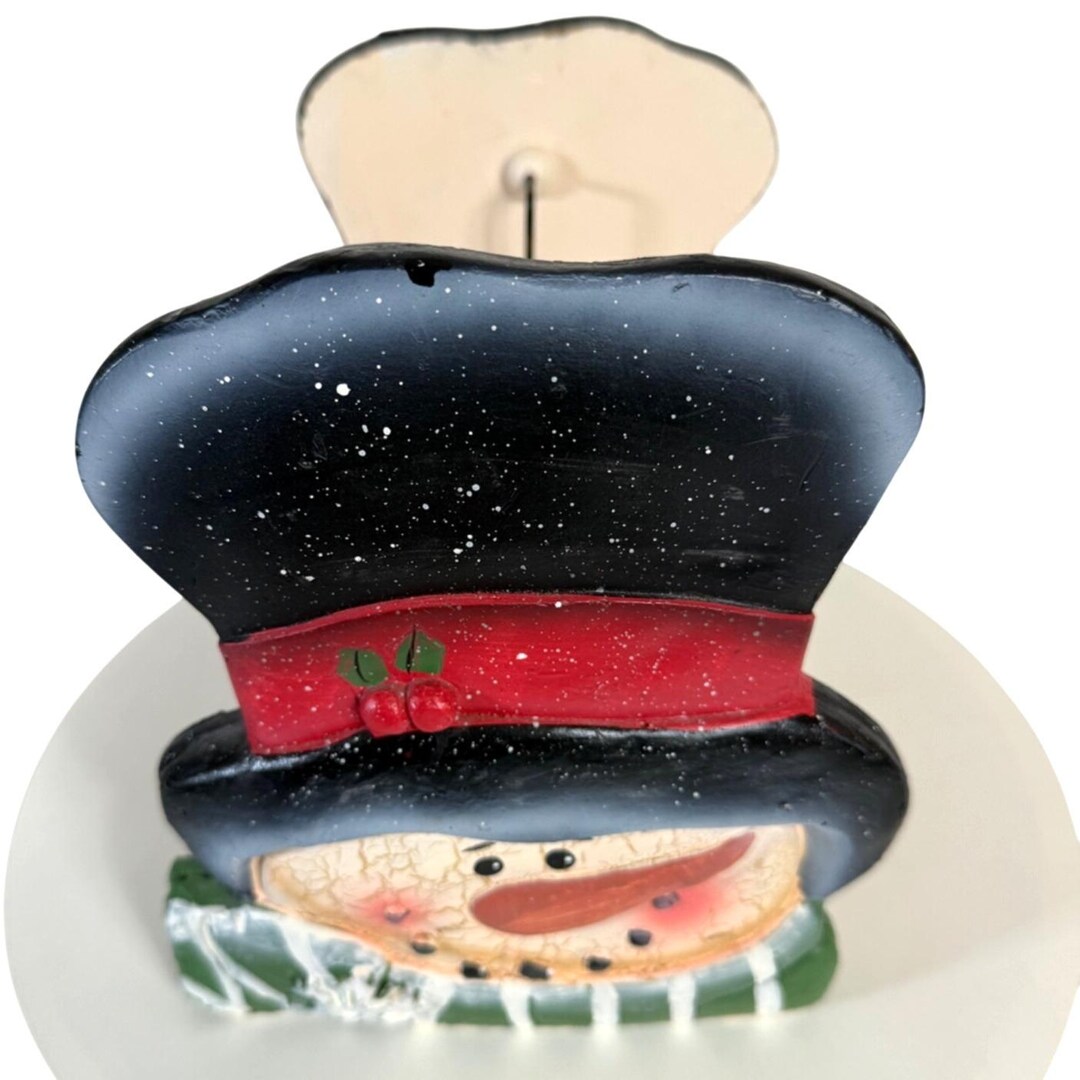 Rustic Wooden Snowman Crate Basket Crackle Hand Painted Winter ...