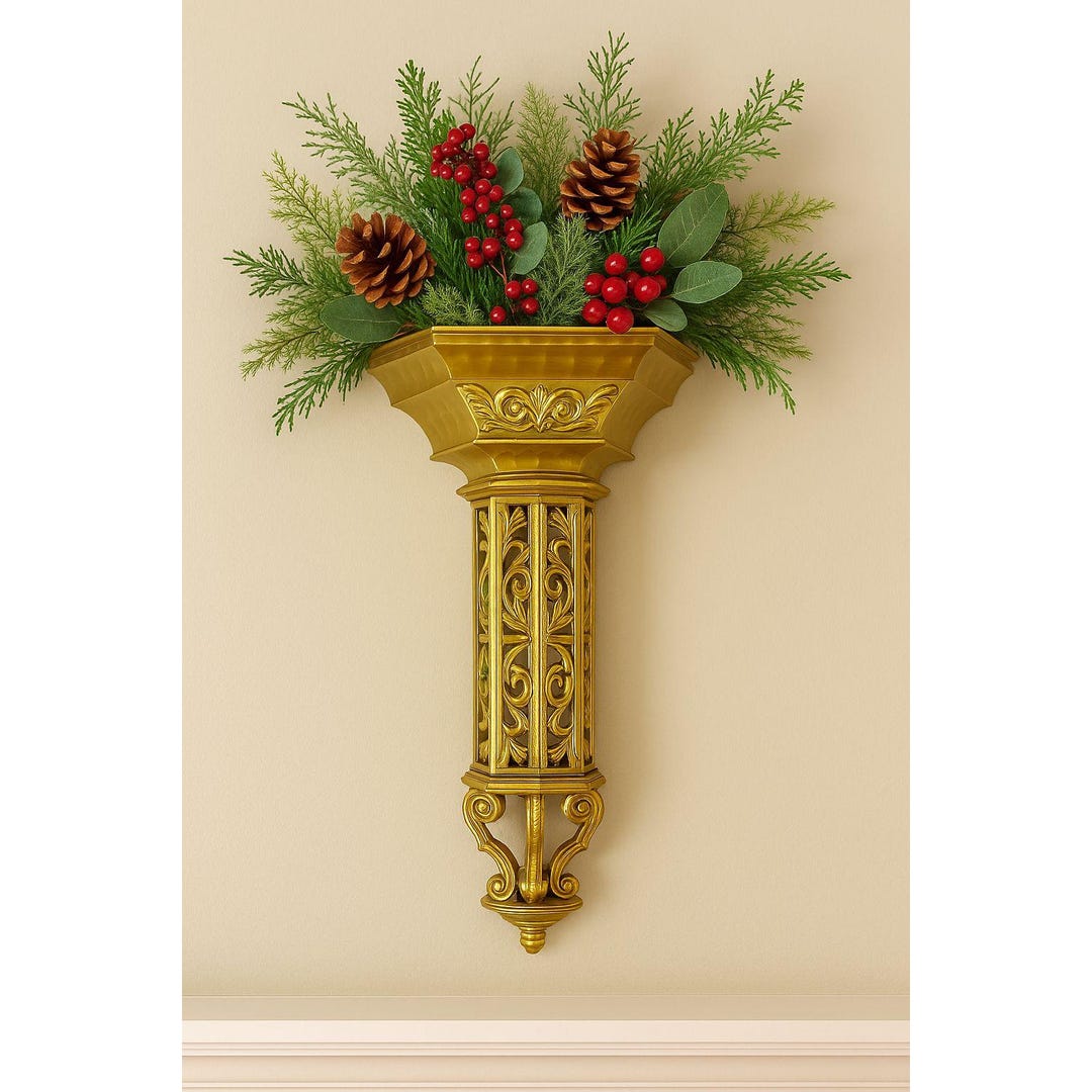 Vintage Syroco Gold Wall Pocket Sconce, Hollywood Regency Gilded Decor ...