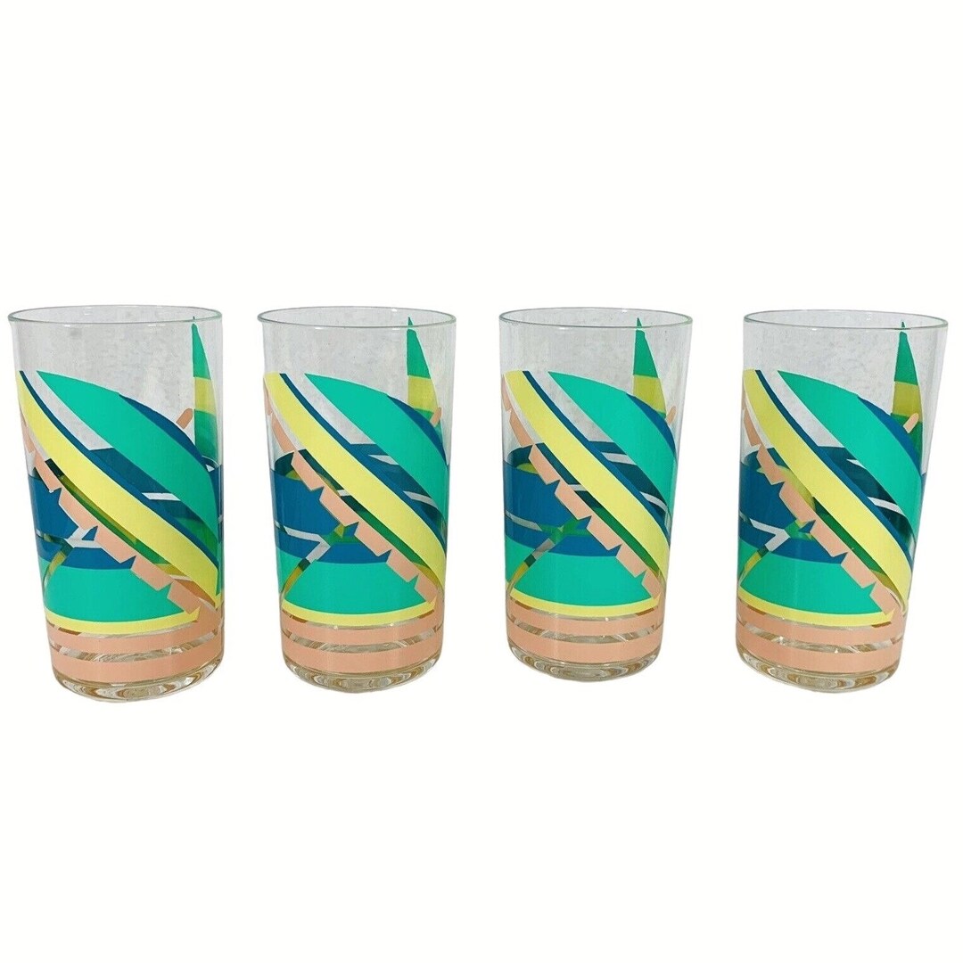 Vintage Cameleon Acrylic Tumblers 19 Oz Beach Cups Pool Drinkware Set ...