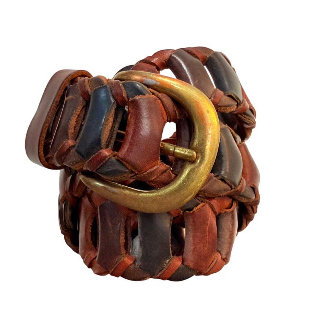 County Seat Multicolor Turkish Leather Belt Womens Size S Rustic Link ...