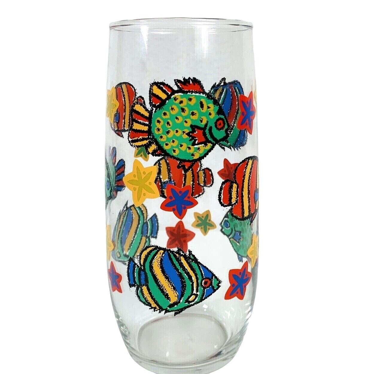 Libbey Summer Tropical Fish Glasses Set of 4 Colorful 16oz Tumbler ...