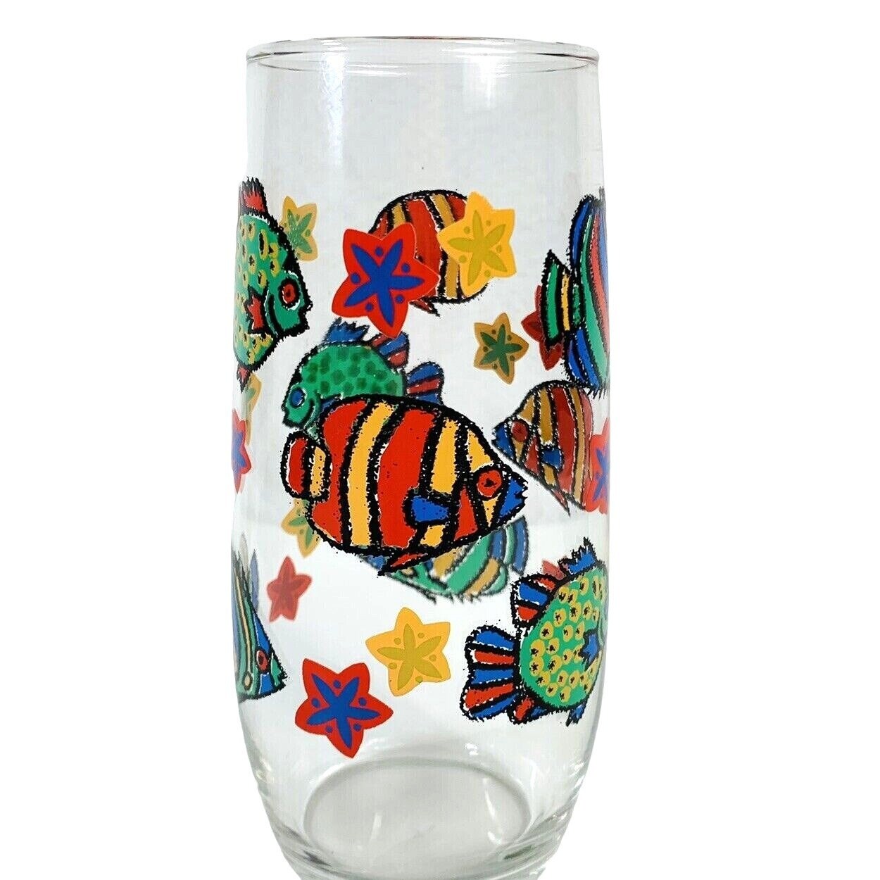 Libbey Summer Tropical Fish Glasses Set of 4 Colorful 16oz Tumbler ...