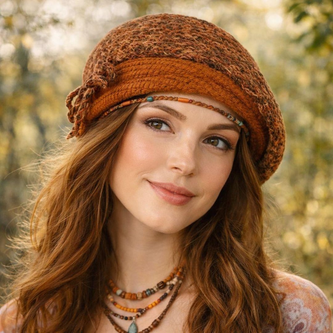 Vintage 70s Everitt Original Chunky Knit Barrett Hat, Womens Crochet ...