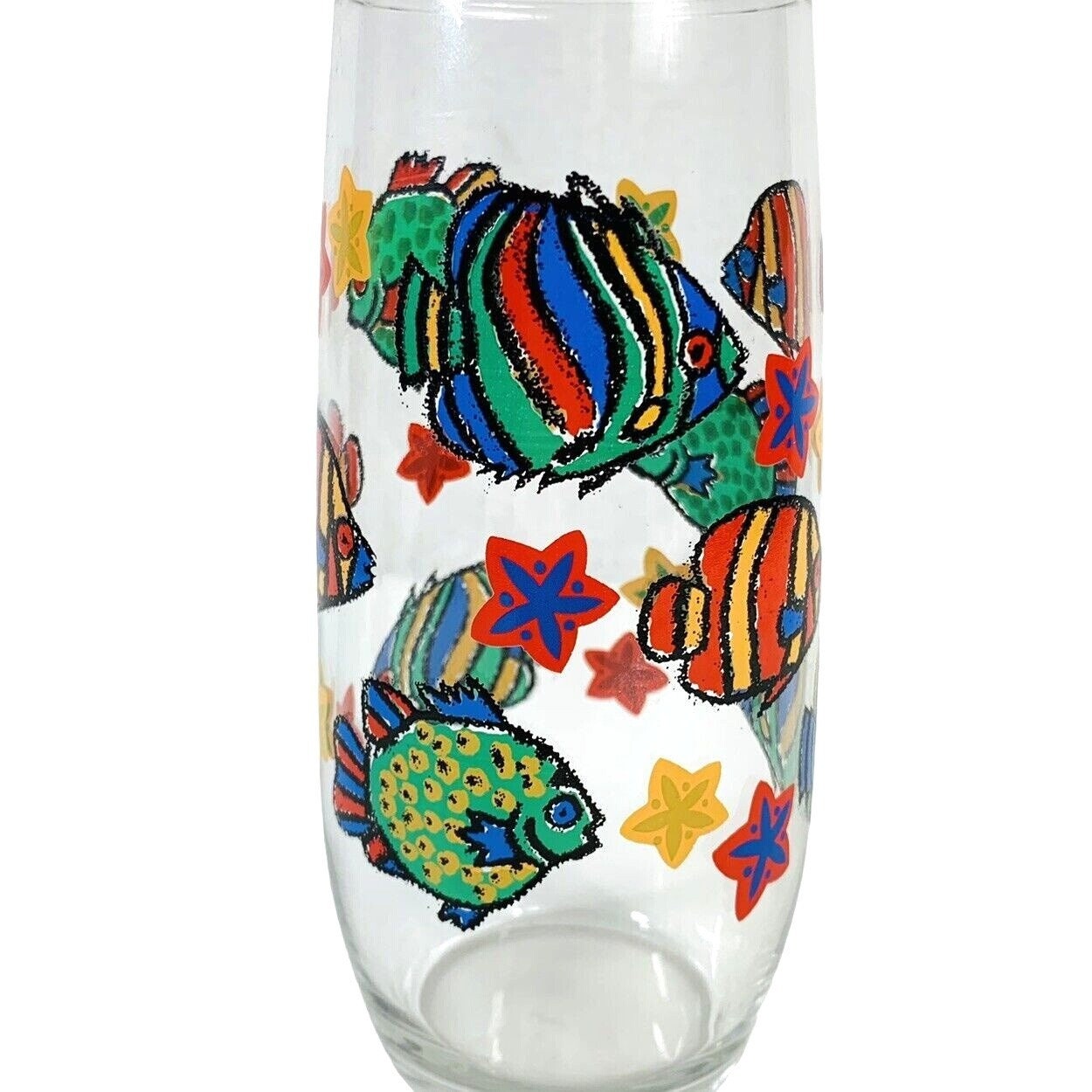 Libbey Summer Tropical Fish Glasses Set of 4 Colorful 16oz Tumbler ...