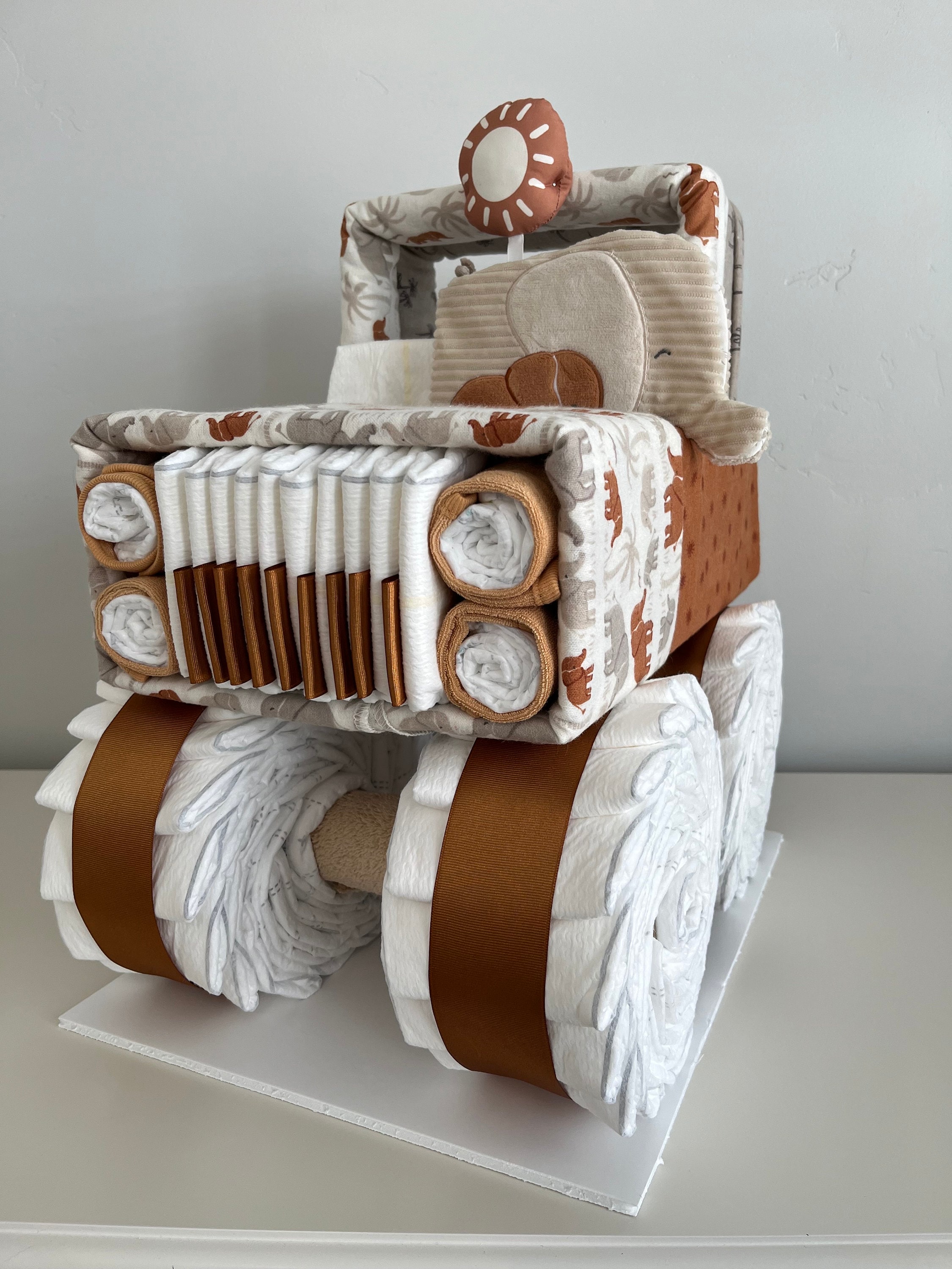 Elephant Diaper Jeep, Elephant Theme Baby Shower, Safari Diaper Jeep ...