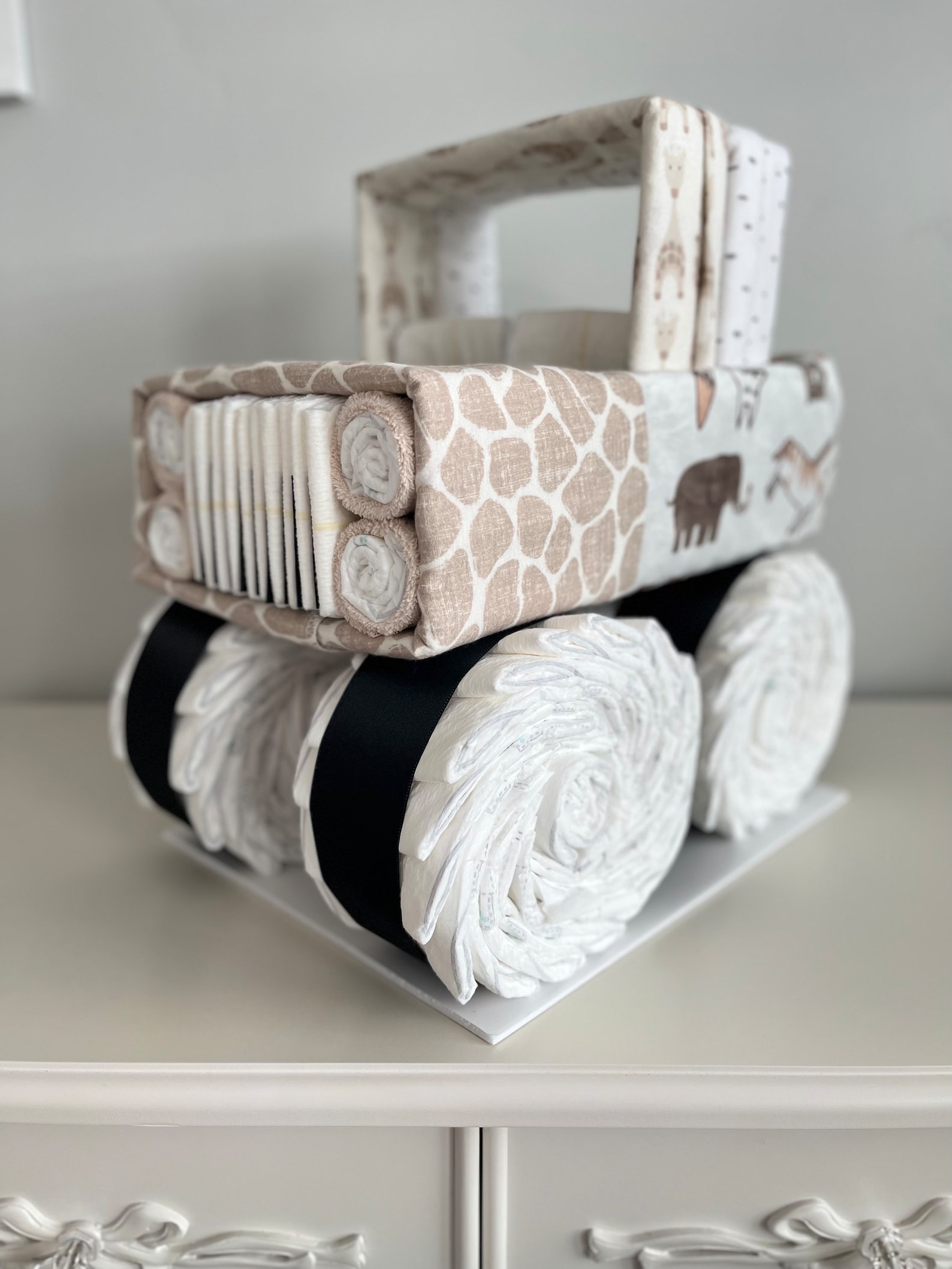 Zoo Diaper Jeep, Safari Theme Baby Shower, Giraffe Diaper Jeep, 4x4 ...