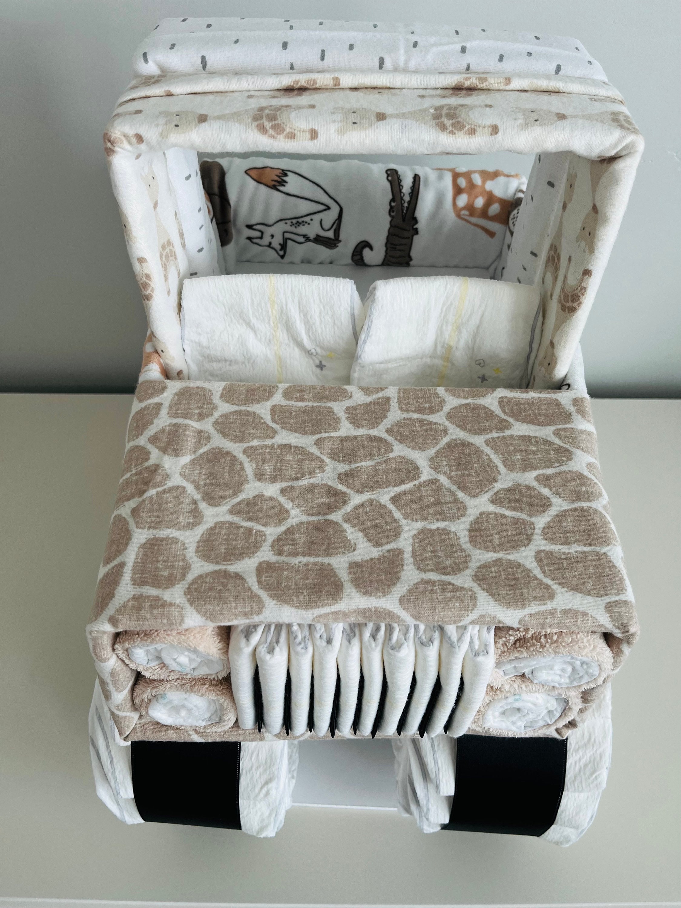 Zoo Diaper Jeep, Safari Theme Baby Shower, Giraffe Diaper Jeep, 4x4 ...