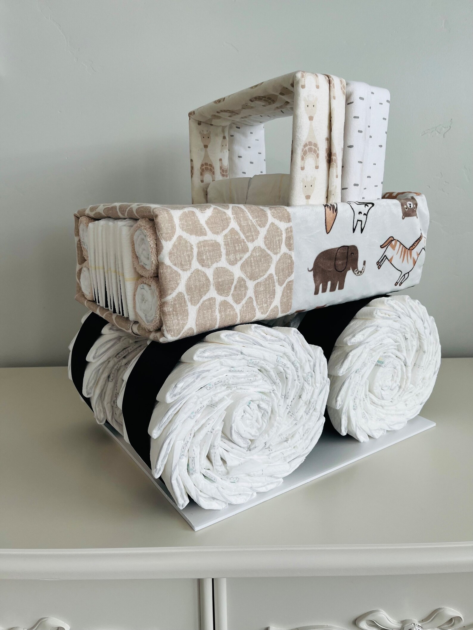 Zoo Diaper Jeep, Safari Theme Baby Shower, Giraffe Diaper Jeep, 4x4 ...