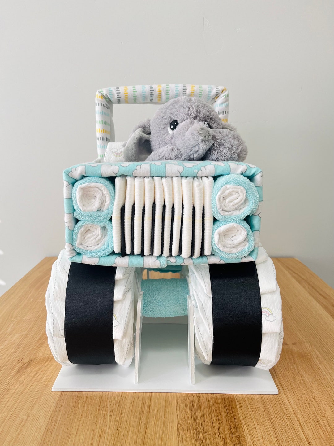 Elephant Diaper Jeep, Elephant Theme Baby Shower Gift, Elephant Diaper ...