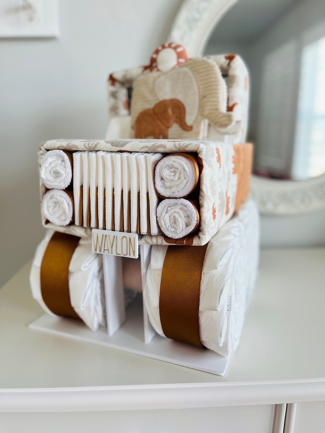 Elephant Diaper Jeep, Elephant Theme Baby Shower, Safari Diaper Jeep ...