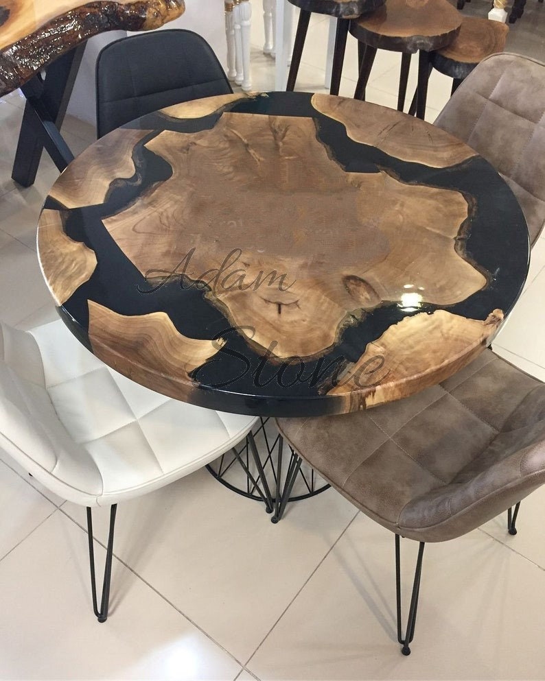 Round Epoxy Table, Round Sofa Table, Side Center Table Top Live Edge ...