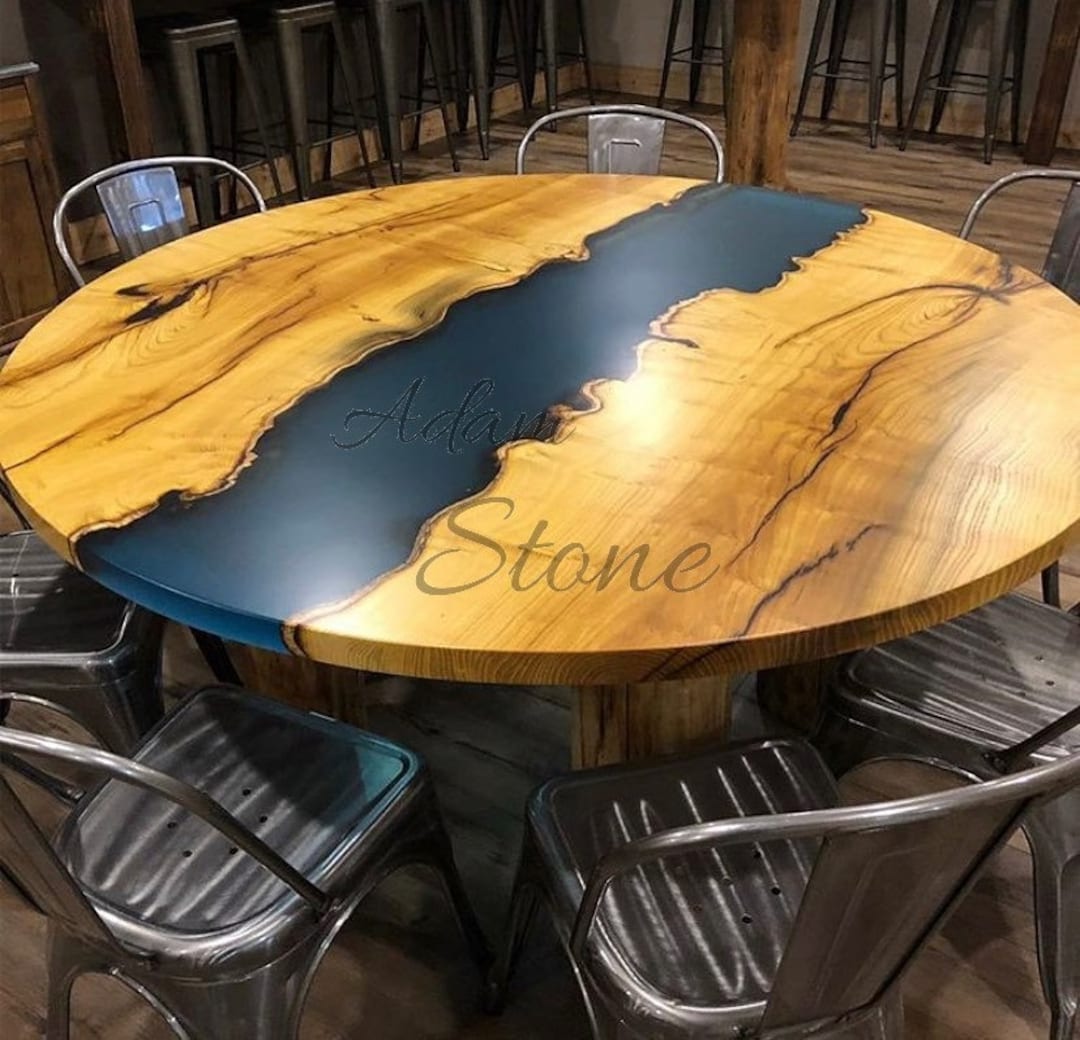 Round Epoxy Table, Round Sofa Table, Side Center Table Top, Live Edge ...