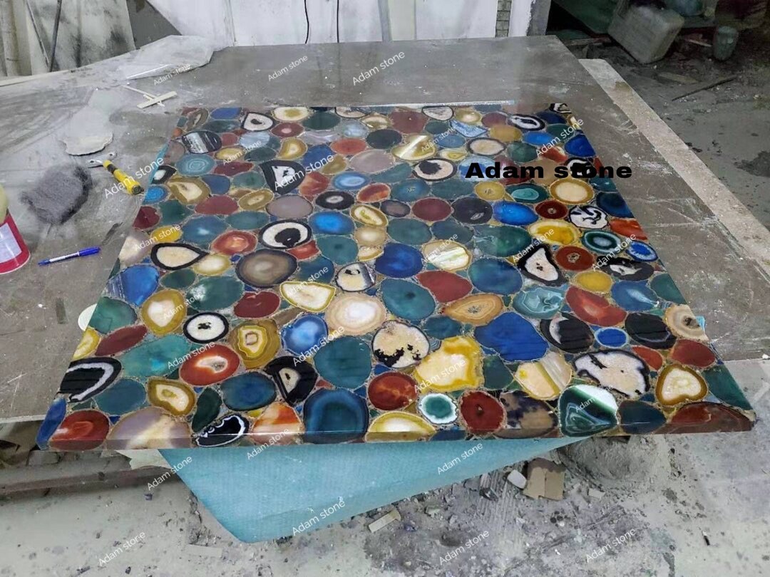 Buy Natural Agate and Mix Agate Table Top, Agate Side Table, Dining ...