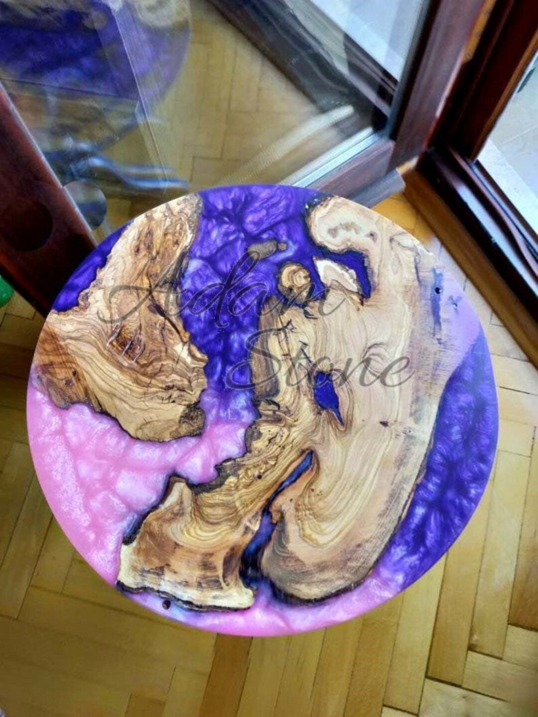 Round Epoxy Table, Round Sofa Table , Side Center Table Top Live Edge ...