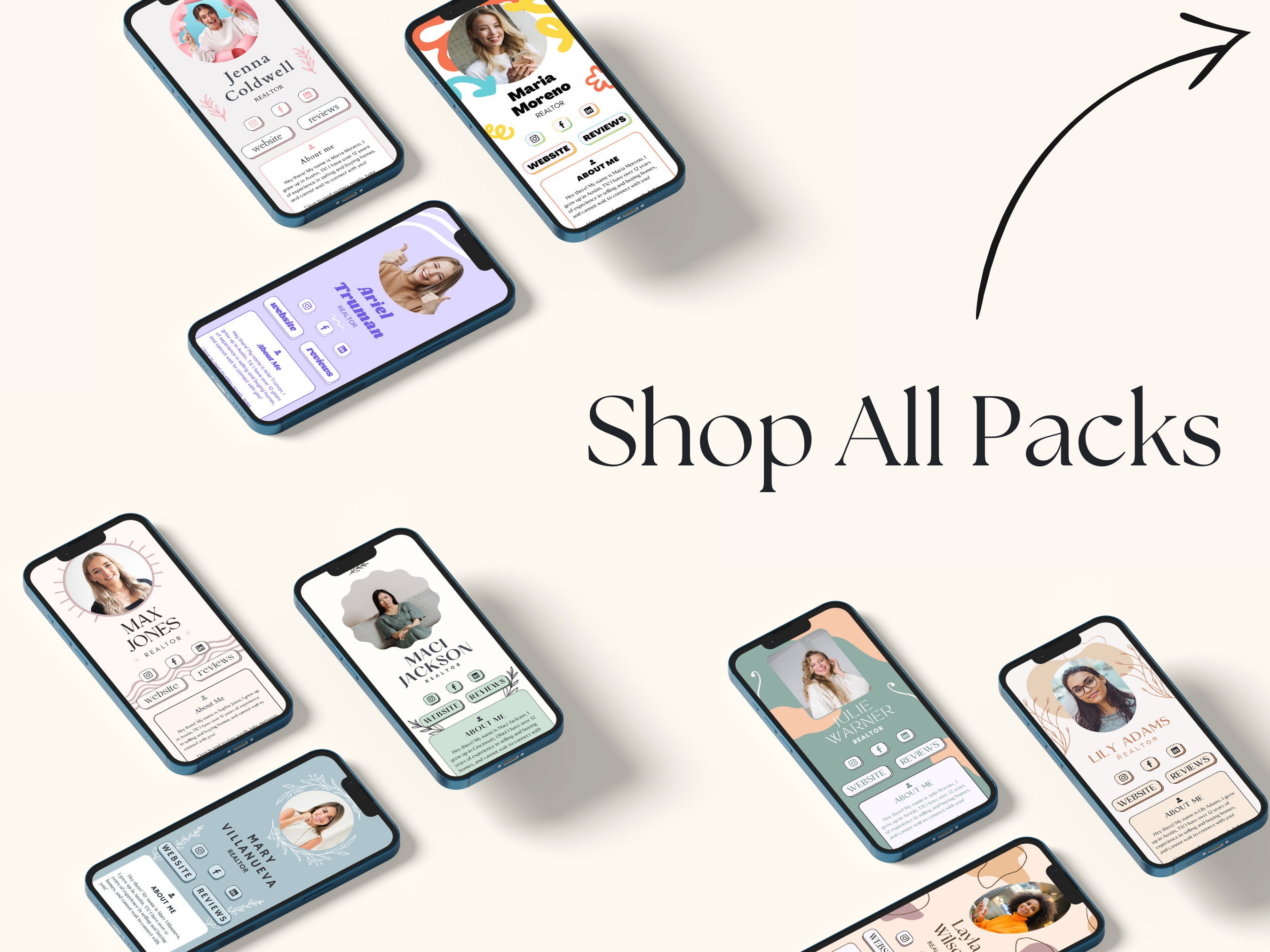 Interactive Digital Business Card Bundle, Editable Canva Templates ...