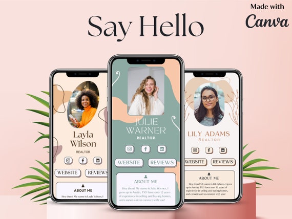 Interactive Digital Business Card Bundle Editable Canva - Etsy