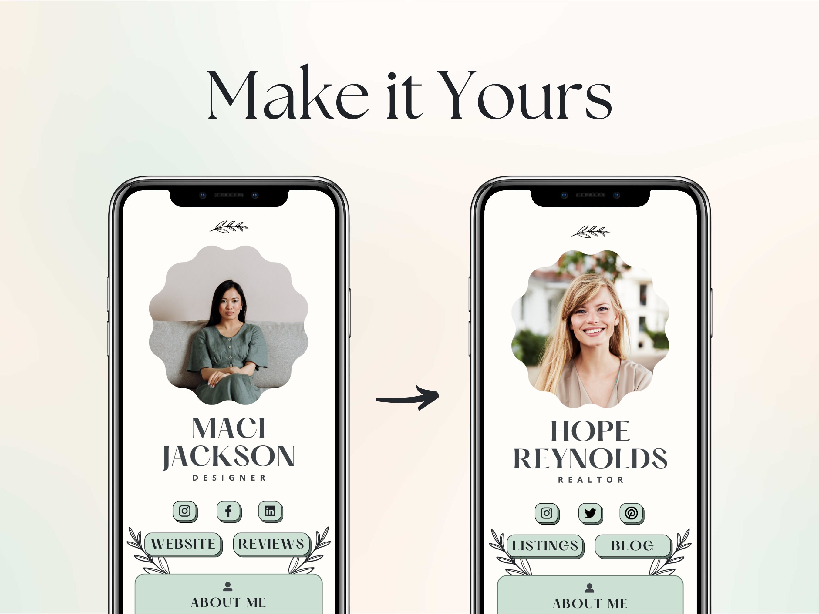 Interactive Digital Business Card Bundle Editable Canva - Etsy