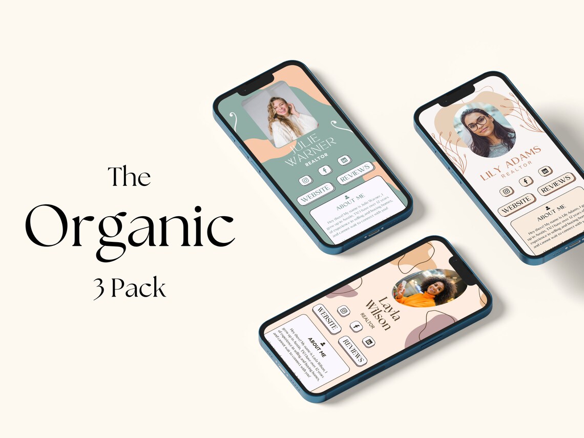 Interactive Digital Business Card Bundle, Editable Canva Templates ...