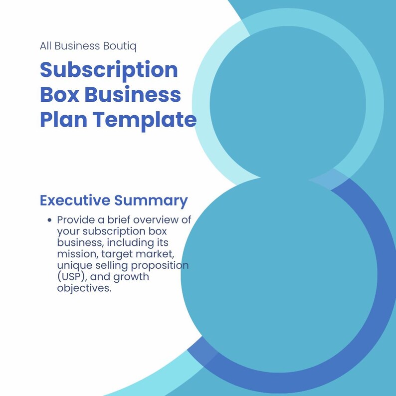 Subscription Box Business Plan Template - Etsy