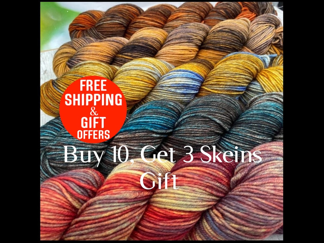 Dk Hand Dyed Soft Crochet Knitting Merino Wool Yarn, 3 DK Weight Hand ...