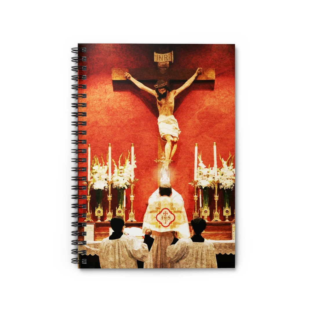 The Mass, Latin Mass, First Communion, Catholic Spiral Notebook - Ruled ...