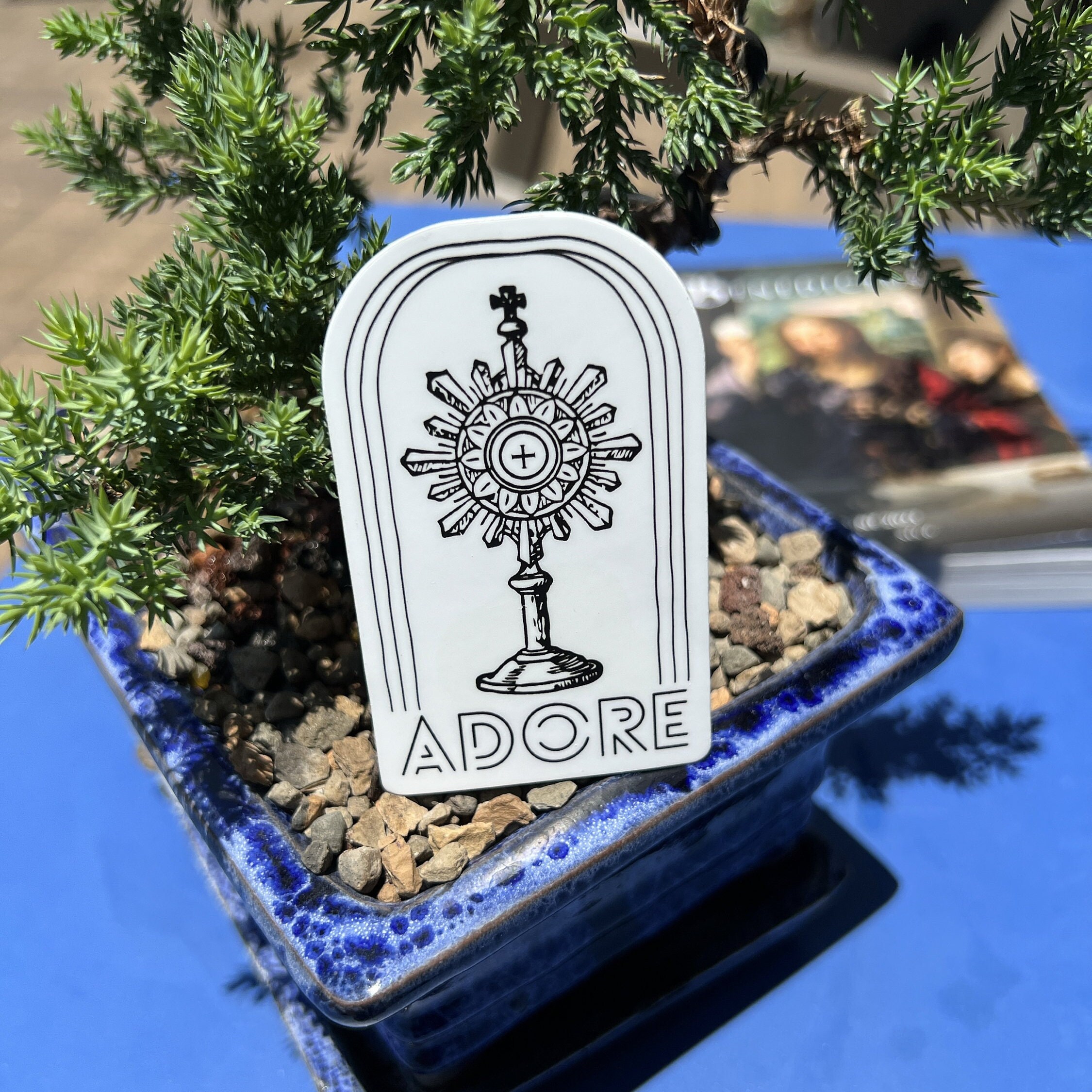 Adore Monstrance, Holy Communion Die Cut 3INCH Vinyl Sticker, Peel and ...