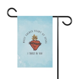 Catholic Sacred Heart Flag, I Trust in You, Catholic Flag, Catholic ...