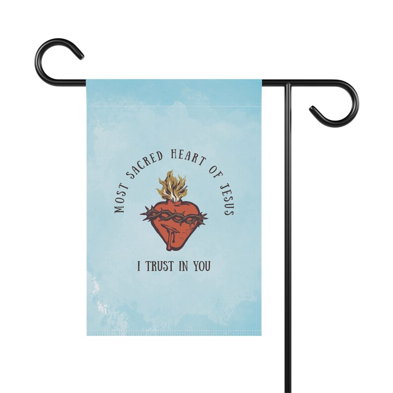 Catholic Sacred Heart Flag, I Trust in You, Catholic Flag, Catholic ...