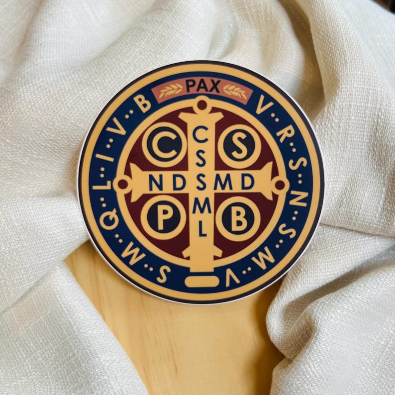 6 IN St. Benedict Medal Car Decal, Colored, Catholic Bumper Sticker ...