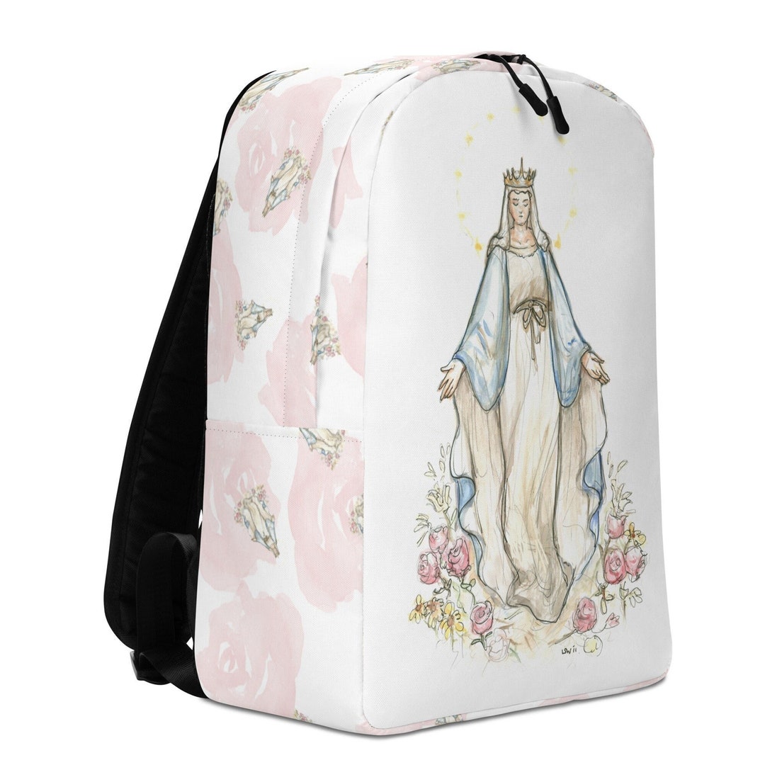 Queen of Heaven, Roses, Virgin Mary, Catholic, Minimalist Backpack - Etsy