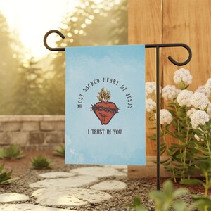 Catholic Sacred Heart Flag, I Trust in You, Catholic Flag, Catholic ...